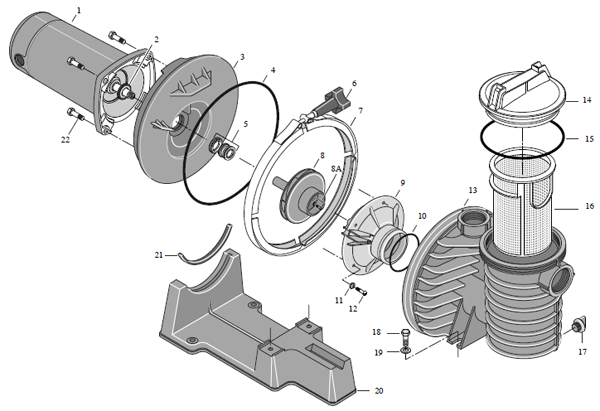 Parts for Sta Rite Pump model # P4RA6E-186L